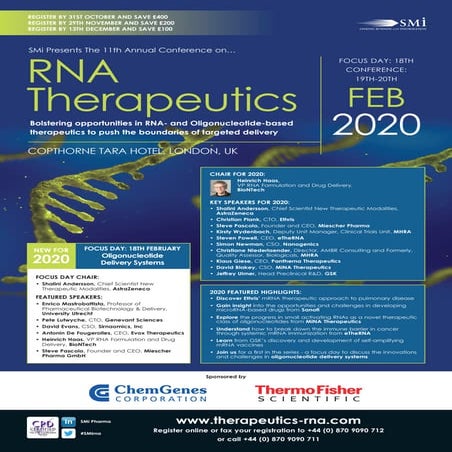 SMi Group's RNA Therapeutics 2020 conference | PDF | Free Download