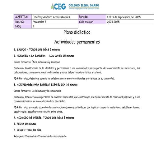 planeación de septiembre ciclo escolarrr | DOCX