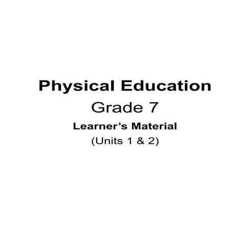 K to 12 - Grade 7 Physical Education | PDF