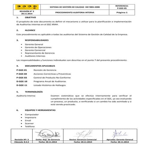 Guia del perfil de auditor ISO 9001 para procesos de calidad | DOC