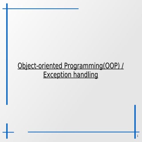 Object Oriented Programming Exception Handling Ppt 0585