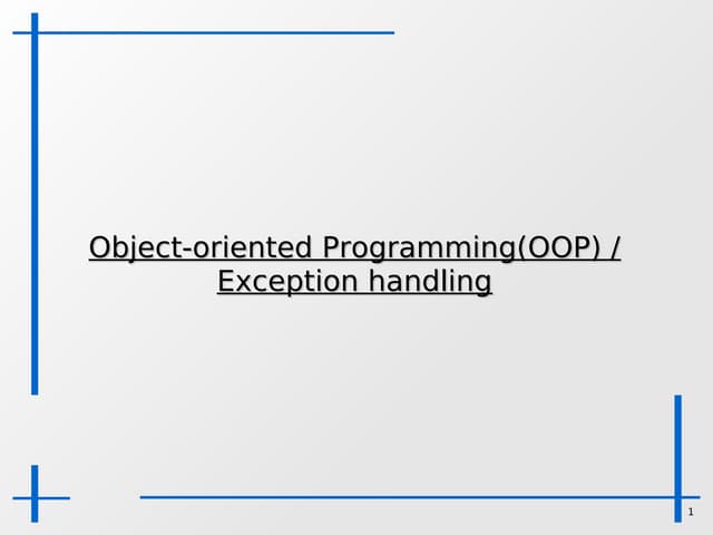 Object Oriented Programming Exception Handling Ppt 0585
