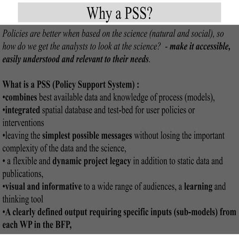 Why a Policy Support System? Examples from the Andes BFP | PPT