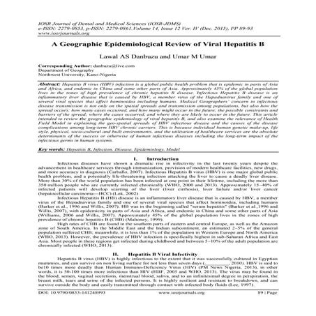 Geographic Epidemiology of Viral Hepatitis B | PDF