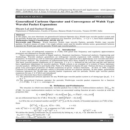 Generalized Carleson Operator and Convergence of Walsh Type Wavelet Packet Expansions | PDF