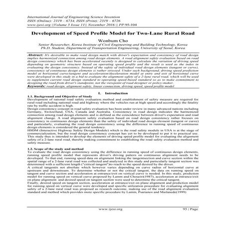 Development of Speed Profile Model for Two-Lane Rural Road | PDF