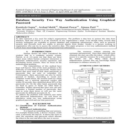 Database Security Two Way Authentication Using Graphical Password Pdf 4801