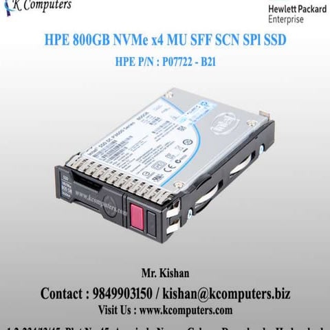 HPE 800GB NVMe x4 MU SFF SCN SPl SSD | PPTX | Data Storage and Warehousing | Computing