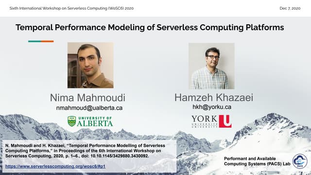 Temporal Performance Modelling Of Serverless Computing Platforms Wosc6 Ppt