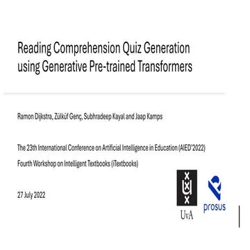 Reading Comprehension Quiz Generation using Generative Pre-trained Transformers | PDF