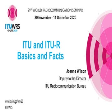 ITU Basics and Facts - ITU WRS J Wilson 2020 | PDF