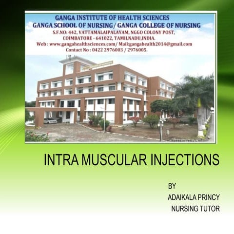 Intra muscular injection procedure.,site | PPT