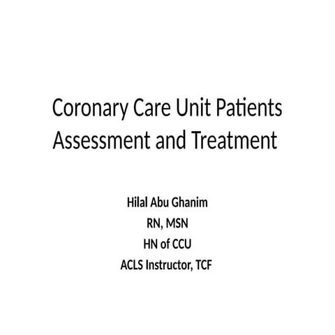 cardiac course assessment and management | PPTX
