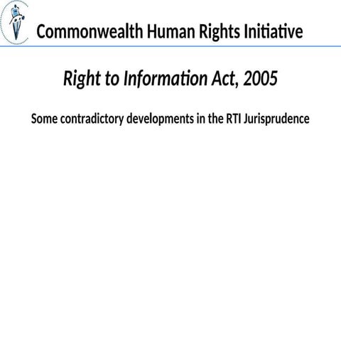 RTI ACT JUDGEMENTS AND ANALYSIS BY EXPERTS | PPT