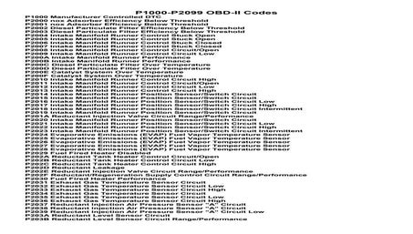 Full OBD2 Network Trouble Code List (UXXXX), 50% OFF