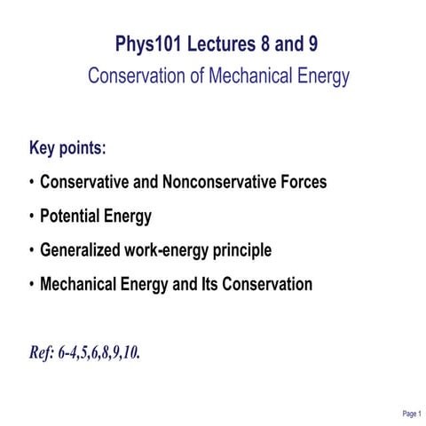 032616 week3 conservation of mechanical energy | PPT