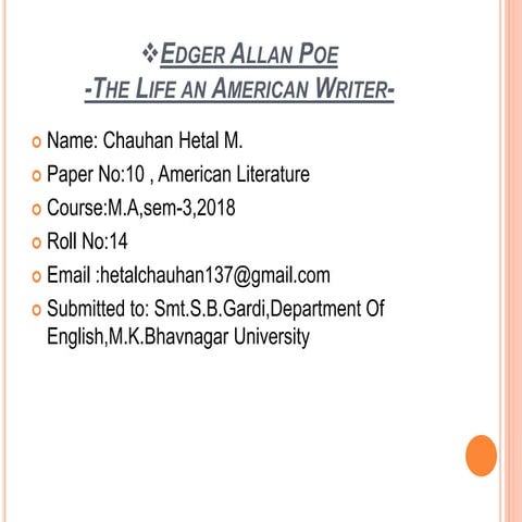 Edgar Allan Poe | PPT