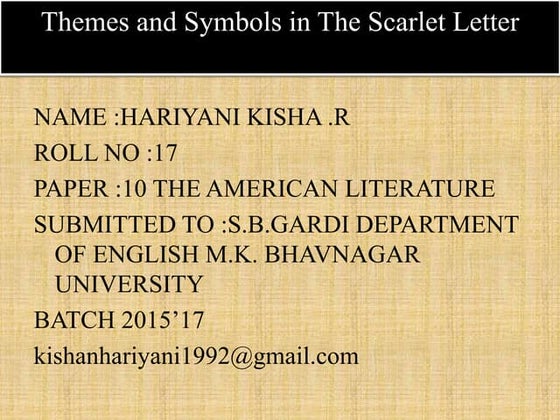 The Scarlet Letter presentation | PPT