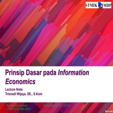 Prinsip Dasar pada Information Economics | PPT