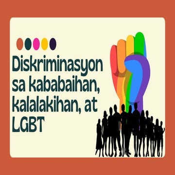 DISKRIMINASYON sa Kalalakihan, Kababaihan, at LGBTQ | PPTX