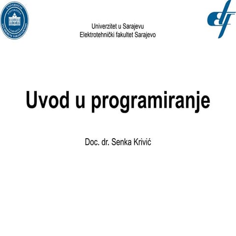 Prezentacija 1: Uvod u C programiski jezik | PPT
