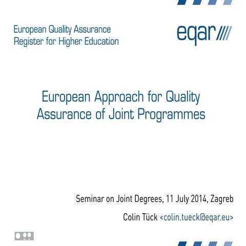 European Approach for Quality Assurance of Joint Programmes | PDF