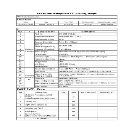 P15.63 transparent led display | PDF