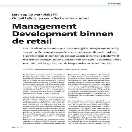 MD in de retail, Opleiding &Ontwikkeling juni 2010 | PDF