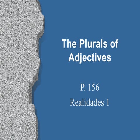 Chapter 3B -Plurals of Adjectives | PPT