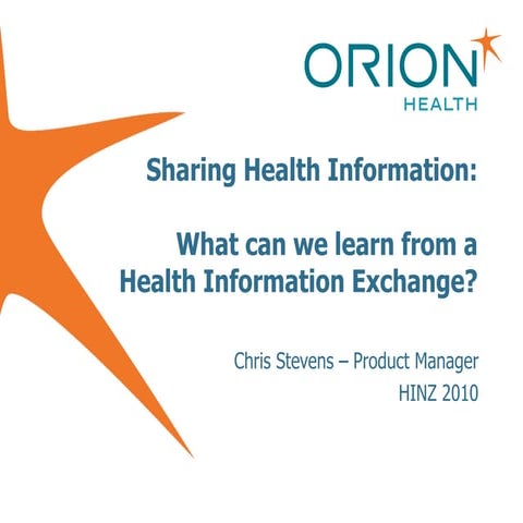 Sharing Health Information: What can we learn from a Health Information ...