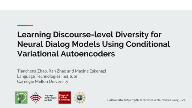 Tiancheng Zhao 2017 Learning Discourse Level Diversity For Neural 7134