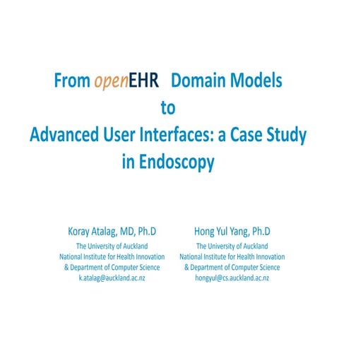 From openEHR Domain Models to Advanced User Interfaces: a Case Study in ...