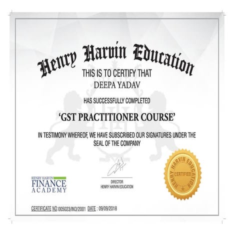 Certified GST Practitioner Course | PDF