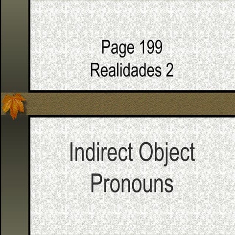 Indirect Object Pronouns Notes | PPT