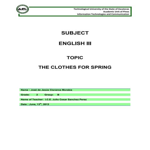 Clothes for Spring | PDF