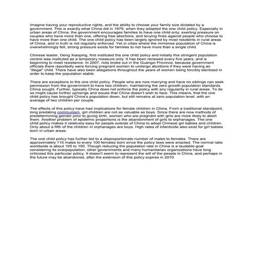 China one child policy | PPT