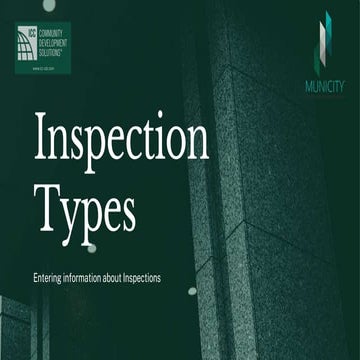 P1 Inspection Types in Municity 5 Smartsheet | PPSX