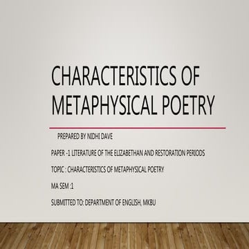 Metaphysical poetry | PPTX