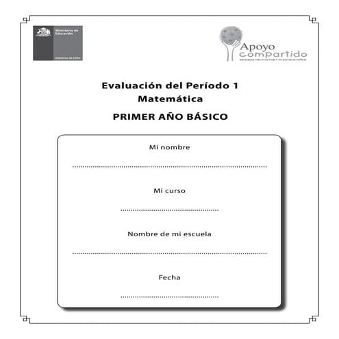 EVALUACIÓN DIAGNÓSTICO de Matemática- 1° grado | DOC