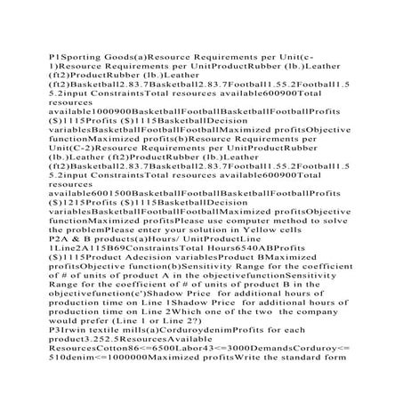 P1Sporting Goods(a)Resource Requirements per Unit(c-1)Resource Req.docx