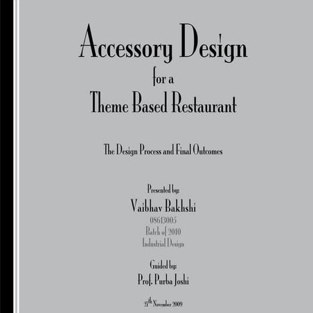 Accessory Design for a Restaurant with 'Interactive' Theme | PDF