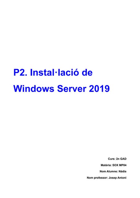 Instal·lació de Windows Server 2019 | PDF