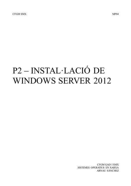 Treball Windows Server | PDF