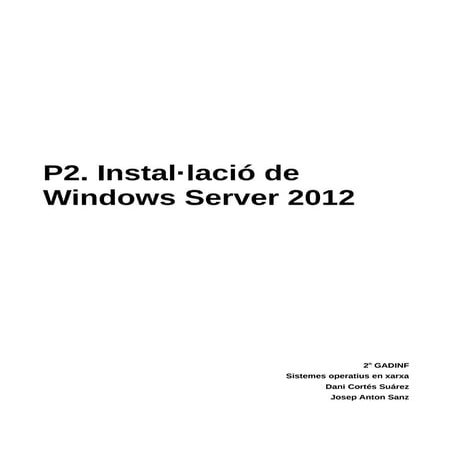 P2 windows server 2012 | PDF