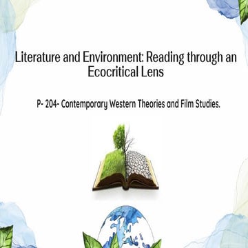 Literature and environment week 1 | PPTX