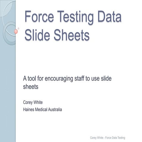 Force Testing Data Slide Sheets | PPTX
