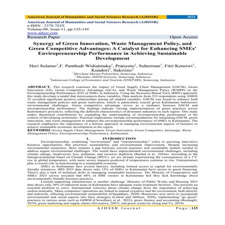 Synergy of Green Innovation, Waste Management Policy, and Green Competitive Advantages: A ...