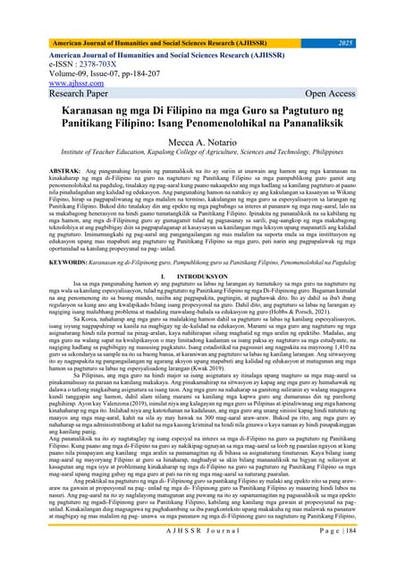 Research paper in filipino | PDF