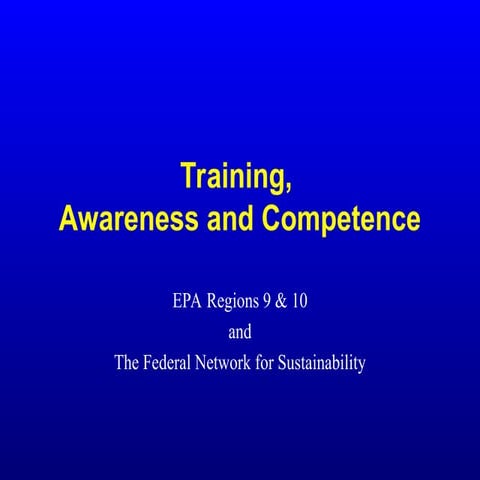 Environmental Training, Awareness and Competence | PPT