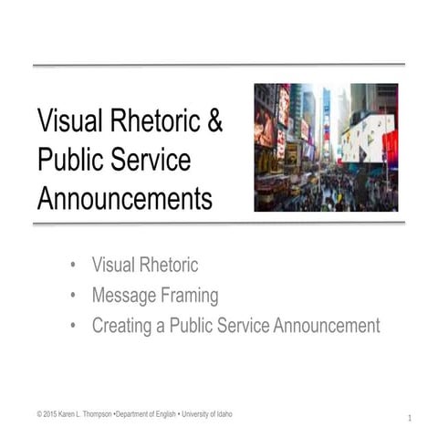 Visual Rhetoric and PSA | PPTX